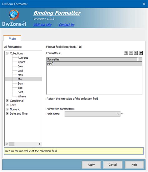 Dwzone Dreamweaver Extensions Binding Formatter For Asp Pages