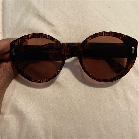 Round Fendi Logo Sunglasses Worn Twice Depop