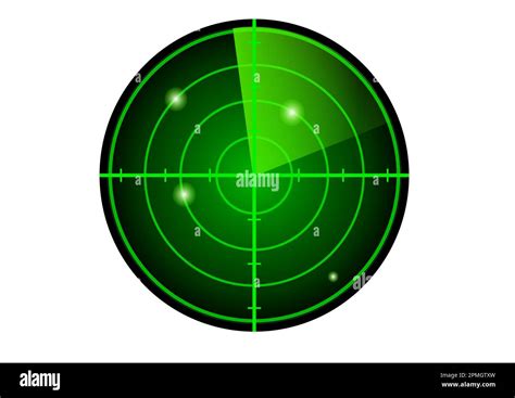Vector Green Radar Hud Radar Display Vector Illustration Of Radar With Targets In Action