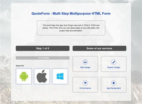 Quoteform Multi Step Multipurpose Html Form By Mgscoder Codecanyon
