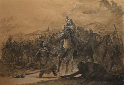 გიორგი ბრწყინვალე მონღოლთა განდევნა Historical Illustration Ancient Warriors Arabian Art