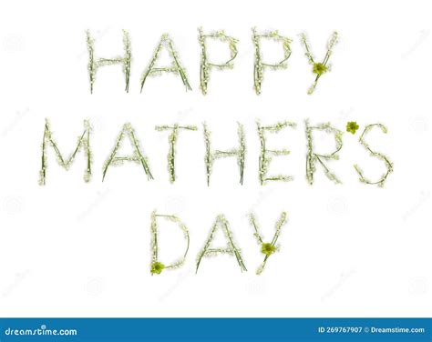 Happy Mathers Day Lettering Text From Of Flowers Lily Of The Valley