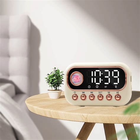 Qtocio Bluetooth Speaker Intelligent Bluetooth Sound Alarm Clock Speaker Clock Subwoofer