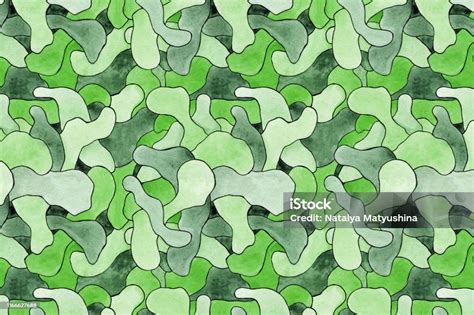 매끄러운 위장 패턴 카키 텍스처 수채화 일러스트 카모 인쇄 배경입니다 추상 군사 스타일의 배경 벽지 구별하기 힘든에 대한 스톡 벡터 아트 및 기타 이미지 Istock