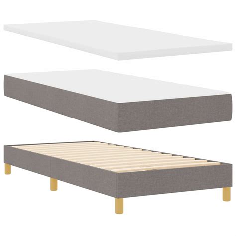Lit Simple Lit Adulte Lit Avec Sommier Et Matelas En Taupe 80 X 200 Cm Tissu Leroy Merlin
