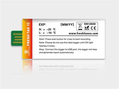 Fresh Tag 1E Single Use USB Temperature Data Logger