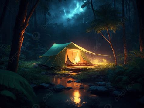 밤에 캠핑 캠프 텐트 숲 배경 일러스트 및 사진 무료 다운로드 Pngtree