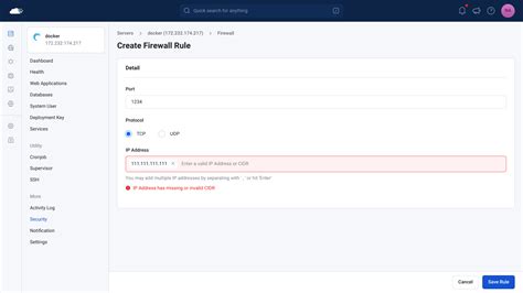 Runcloud Docker Firewall Settings Runcloud Docs