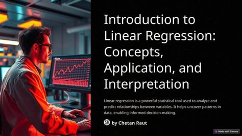 Introduction To Linear Regression Concepts Application And Interpretation Pptx