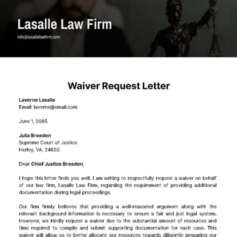 Free Waiver Request Letter Template To Edit Online