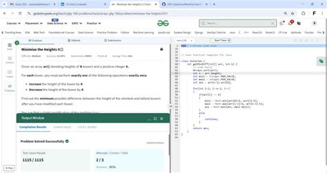 Gfg160 Dsa Geeksforgeeks Codingjourney Problemsolving Gfg160 Suhaina Fathima M