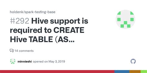 Hive Support Is Required To Create Hive Table As Select · Issue