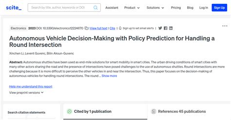 Autonomous Vehicle Decision Making With Policy Prediction For Handling A Round Intersection