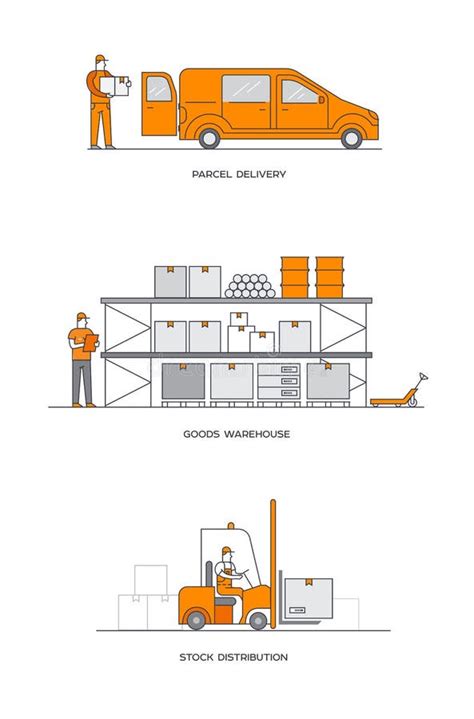 Warehouse Loading Process Vector Illustration Cartoon Flat Worker