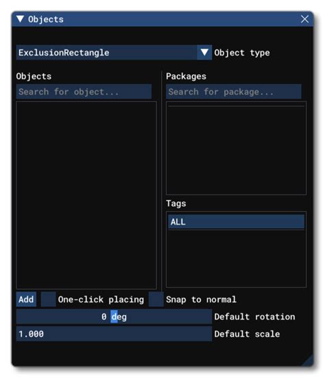 Exclusionrectangle Objects