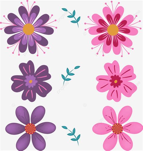 분홍색과 보라색 꽃 봄 벡터 분홍꽃 보라색꽃 봄 Png 일러스트 및 벡터 에 대한 무료 다운로드 Pngtree
