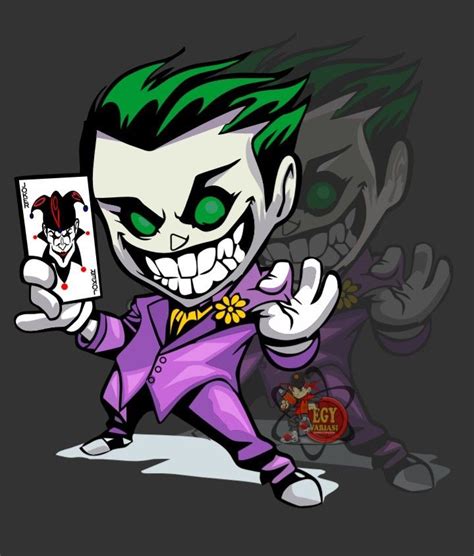 Joker Vector Illustration Joker Batman Chibi Çizgi Film çizimi