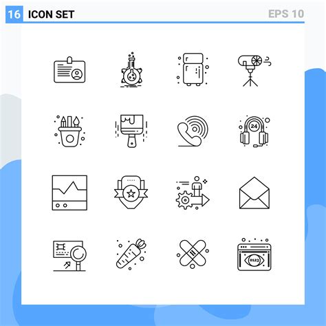 Mobile Interface Outline Set Of 16 Pictograms Of Arts Special