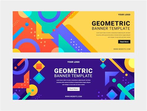 Free Vector Gradient Geometric Pattern Horizontal Banner