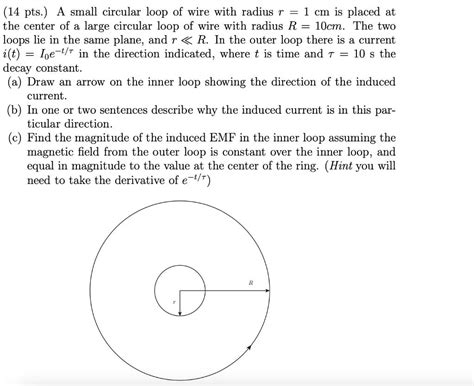 solved 14 pts a small circular loop of wire with radius