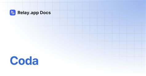 coda relay app docs