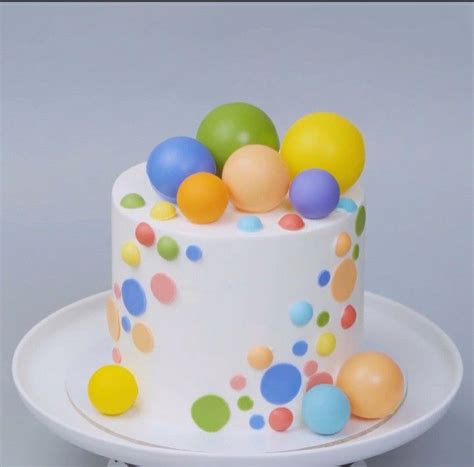 Colorful Cake With Sprinkles Ball Theme Birthday Cake Colorful Polka