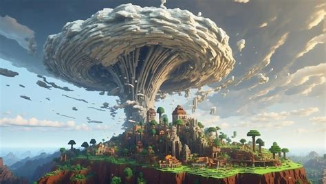 Premium Photo Nuke Explosive Colorful Idea Nuclear Exploding Minecraft World Texture