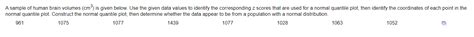 Solved Normal Quantile Plot Construct The Normal Quantile
