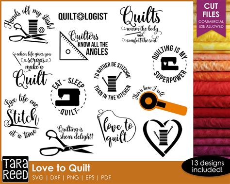 Love To Quilt Quilting Svg And Cut Files For Crafters Etsy