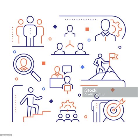 웹 배너 웹 사이트 헤더 브로셔 연례 보고서 등에 대한 비즈니스 관련 현대 선형 디자인 벡터 일러스트레이션 아이콘에 대한 스톡 벡터 아트 및 기타 이미지 Istock