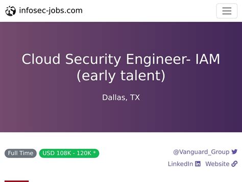 [hiring] cloud security engineer iam early talent in dallas tx r infosec jobs