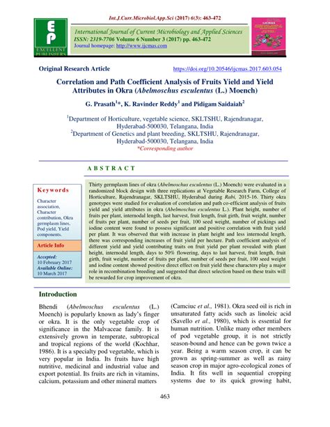 Pdf Correlation And Path Coefficient Analysis Of Fruits Yield And
