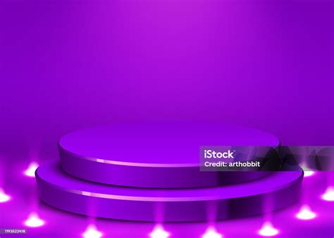 스포트라이트와 조명 추상 라운드 연단 시상식 컨셉 무대 배경 원형에 대한 스톡 벡터 아트 및 기타 이미지 원형 0명 3차원 형태 Istock