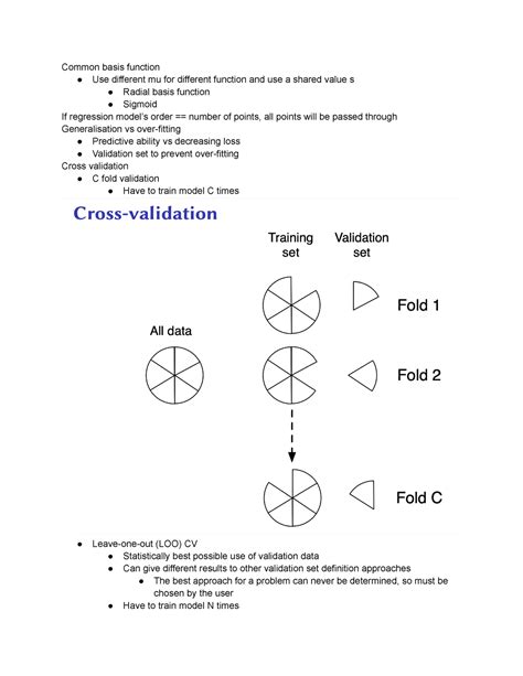 machine learning bullet pointed key concepts 2022 2023 common basis