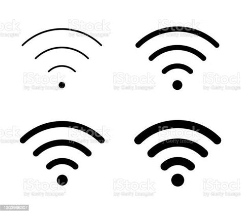 Wifi 아이콘 와이파이 기호 무선 인터넷 연결 표지판입니다 심플한 플랫 쉐이프 로고 흰색 배경에 고립 된 검은 실루엣 벡터 일러스트 이미지입니다 0명에 대한 스톡 벡터