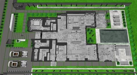 Premium Photo 3d Visualization Of A Modern House With A Large Plot