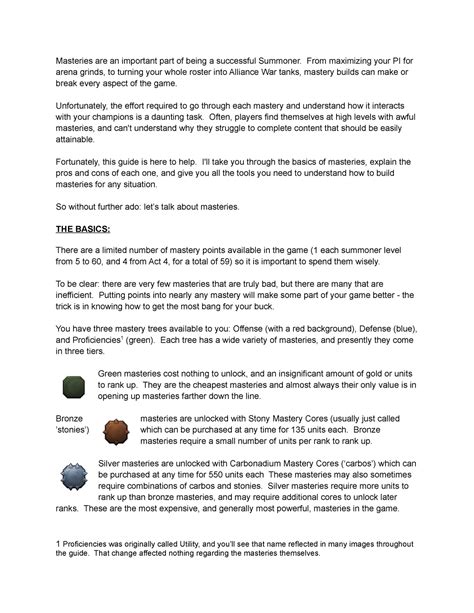 MCOC Mastery Guide By Giant Bucket Copy Masteries Are An Important Part Of Being A