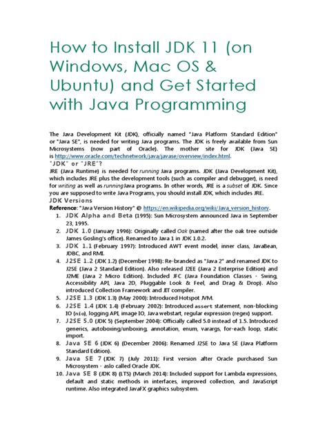 How To Install Jdk 11 On Windows Mac Os And Ubuntu And Get Started With Java Programming Pdf