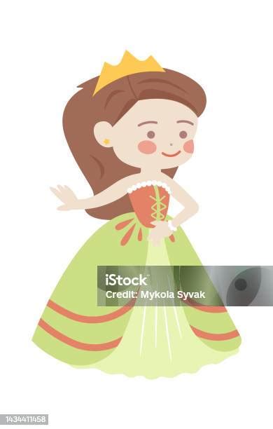 Cute Cartoon Princess Vector Illustration Stock Illustration Download