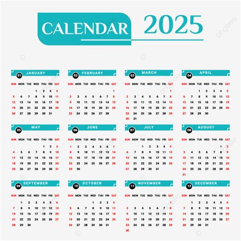 독특한 기하학적 스타일의 2025 달력 벡터 달력 2025년 달력 연간 달력 Png 일러스트 및 벡터 에 대한 무료 다운로드 Pngtree