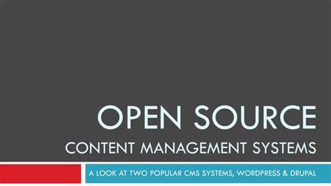 Open Source Content Management Systems Ppt Web Design And Html Internet