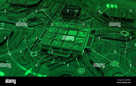 Artificial Intelligence Quantum Processor Cpu Futuristic Computer Circuit High Technology