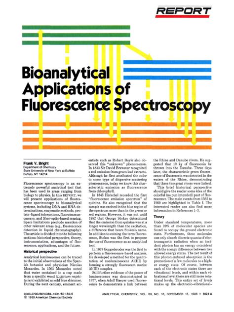 Bioanalytical Applications Of Fluorescence Spectroscopy Pdf