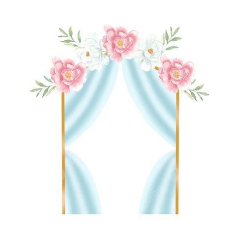 낭만적인 분홍색과 흰색 장미 수채화 꽃과 웨딩 아치 웨딩 초대 아치 Png 일러스트 및 Psd 이미지 무료 다운로드 Pngtree