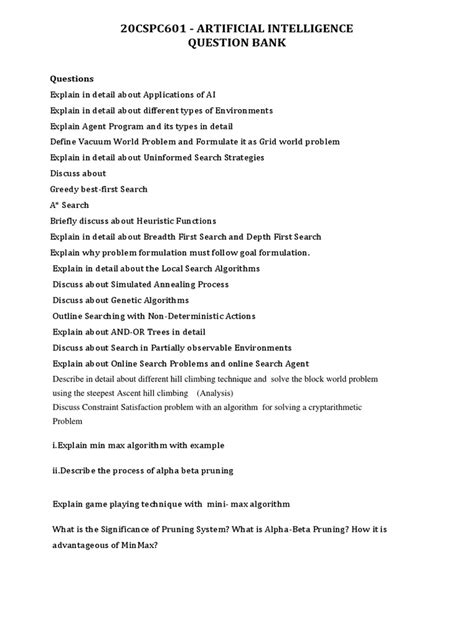 Ai Question Bank Pdf Adverb Artificial Intelligence