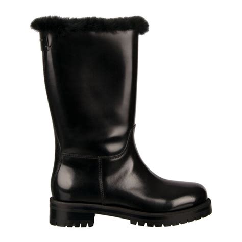 Dolce And Gabbana Shoes Dolce Gabbana Leather Boots Biker With Fur