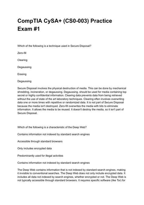 Comptia Cysa Cs0 003 Practice Exam 1 Questions And Answers Rated A By Experts 2024 2025