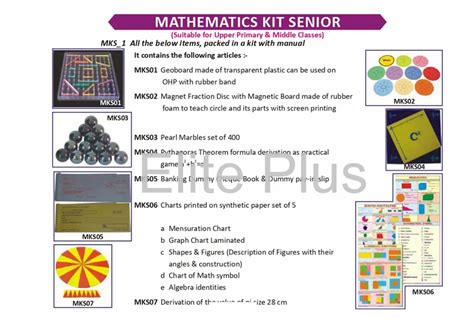 Mathematics Kit Senior Suitable For Upper Primary And Middle Classes At