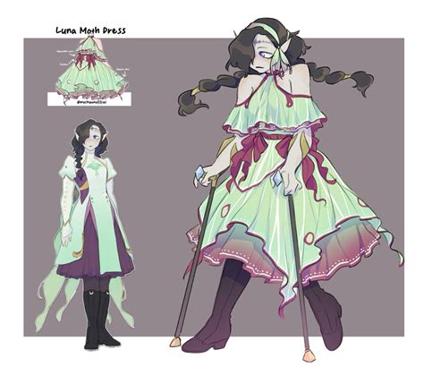 Luna Moth Dress Luna Moth Oc Art Luna Moth Inspired Outfit