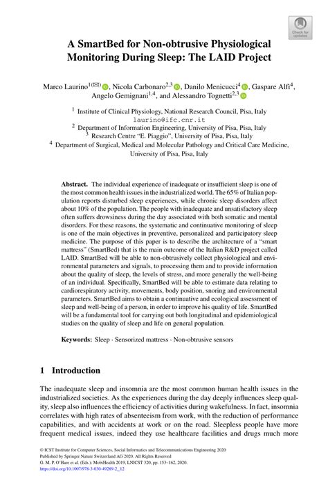 Pdf A Smartbed For Non Obtrusive Physiological Monitoring During Sleep The Laid Project